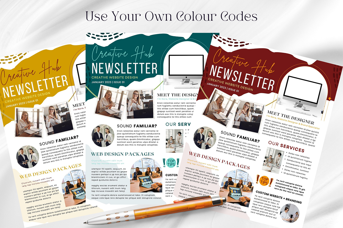 Editable Canva Newsletter Template | Creative Market Editable Canva Newsletter Template | Creative Market