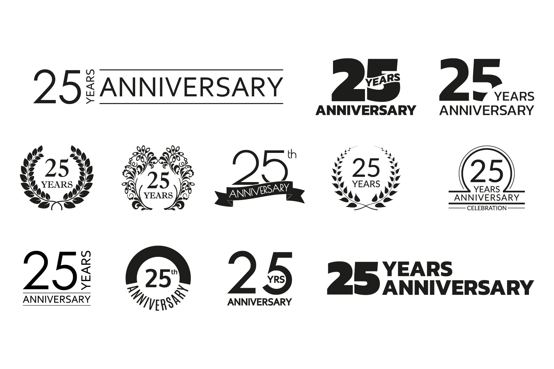 25 years anniversary icon, logo set, a Background Graphic by VM25