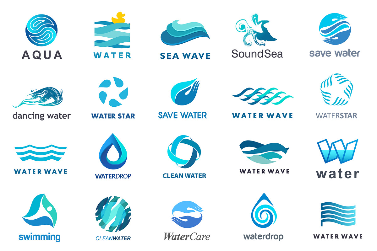 Clean Water Logos, a Branding & Logo Template by IKarGraphics