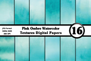 Aqua Ombre Watercolor Textures, a Texture Graphic by Dizzy Art Studio