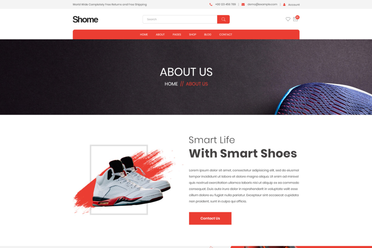 Shoes eCommerce Website Template, a Bootstrap Template by HasThemes