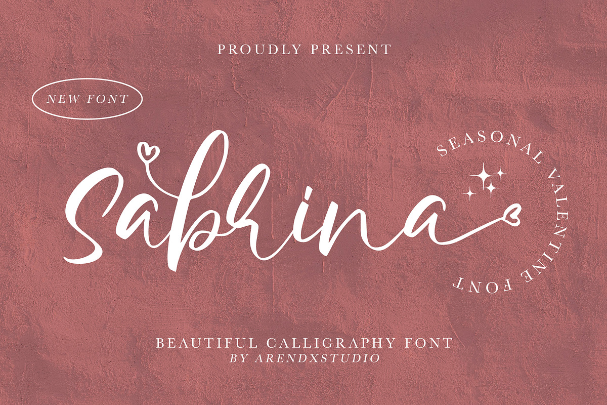 Sabrina - Beautiful Calligraphy Font, a Handwritten Font by Arendxstudio