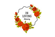 Funeral Red Rose Frame with In, a Decorative Illustration by TopVectors