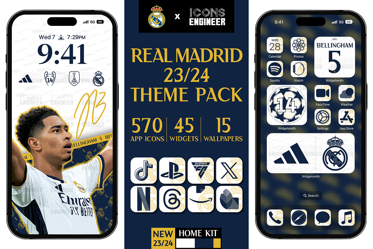 Real Madrid 23/24 Theme Pack | Home, an Icon by IconsEngineer