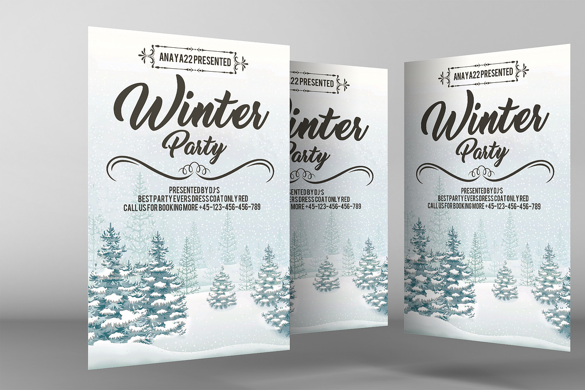 Winter Festival Flyer Poster, a Flyer Template by graphicforest