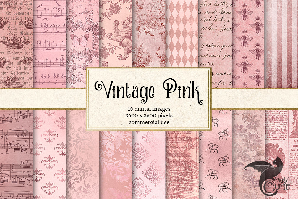 Vintage Pink Textures, a Texture Graphic by Digital Curio