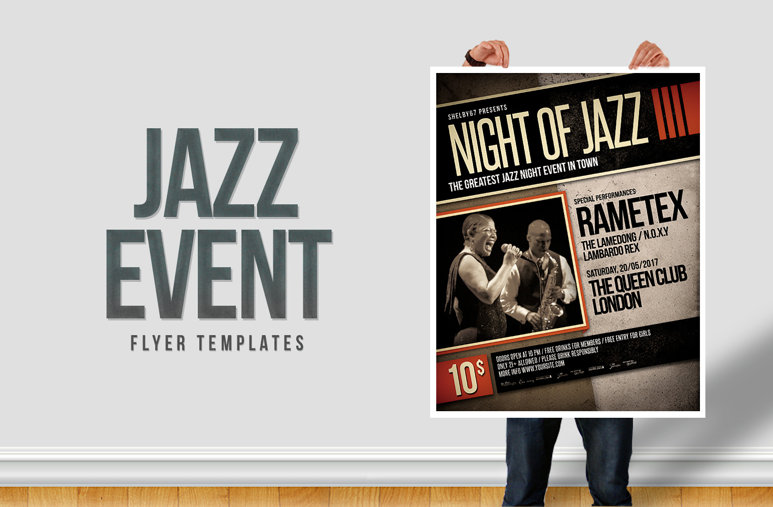 Jazz Event Flyer / Poster, a Flyer Template by Shelby67 Graphics