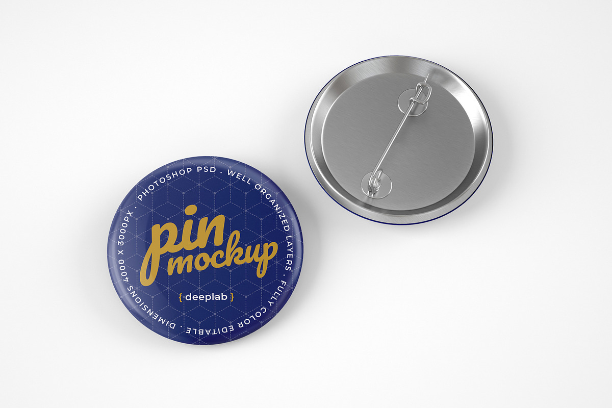 Glossy Button Pin Mockup Set, a Product Mockup by Deeplab