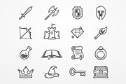 RPG game set, an Outline Icon by Lazer Scribbles