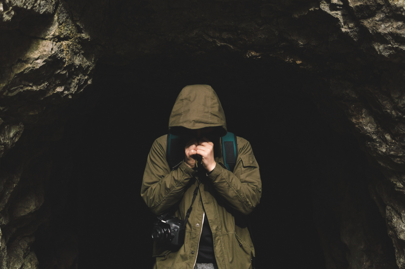 Person Standing In a Cave Entrance, a Person Photo by Created By Jerome ...
