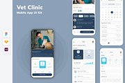 Vet Clinic Mobile App UI Kit, an UI Kit Template by uicube