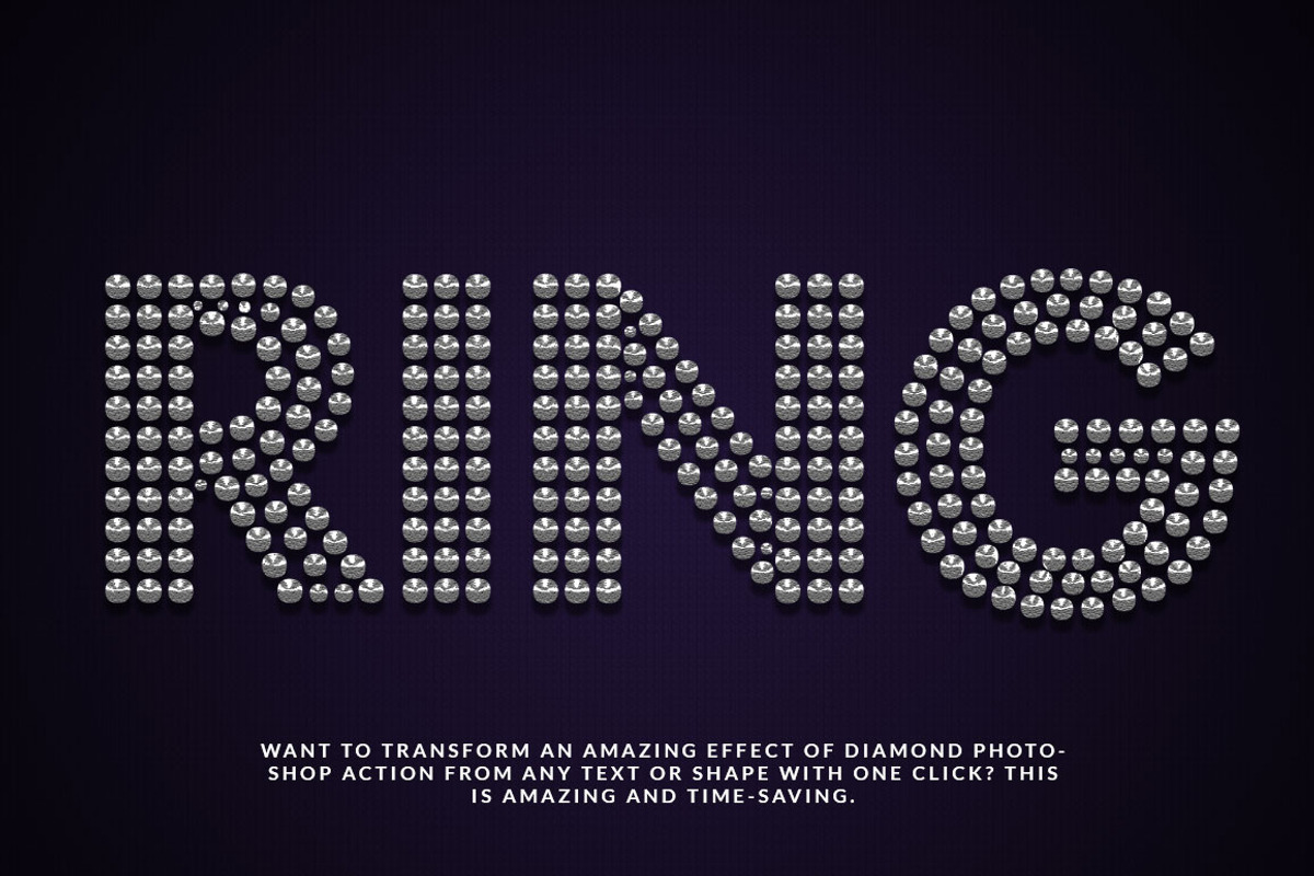Diamond Text Effect Photoshop Action, an Action Add-On by DESIGNAVO