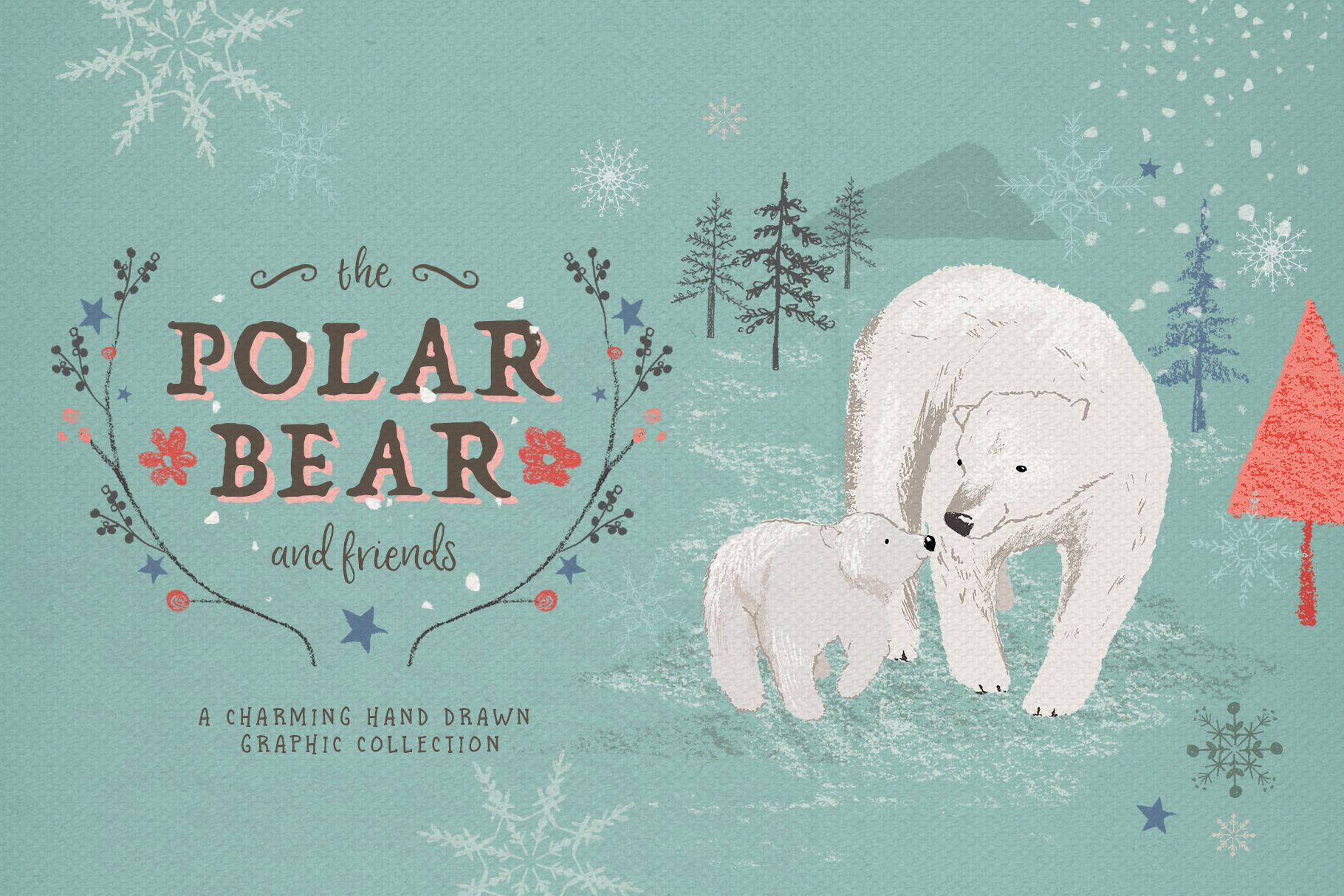 Polar Bear Christmas Clipart, a Graphic by Twigs and Twine