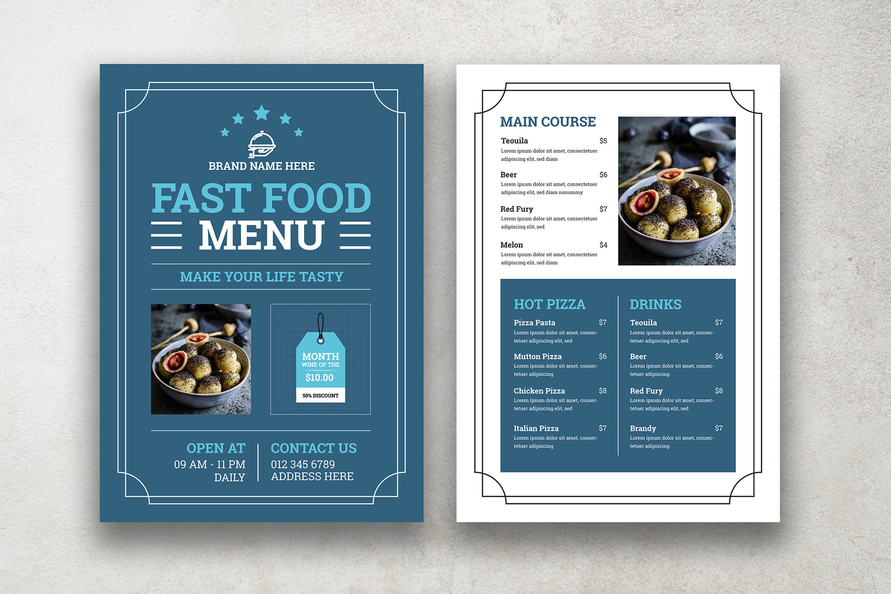 Fast Food Menu Design Template