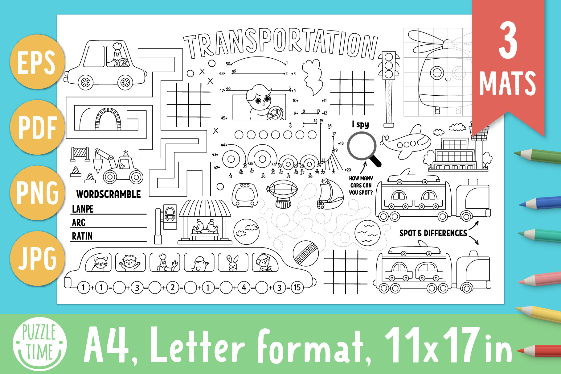 Transportation activity mats, an Education Illustration by Lexi Claus ...