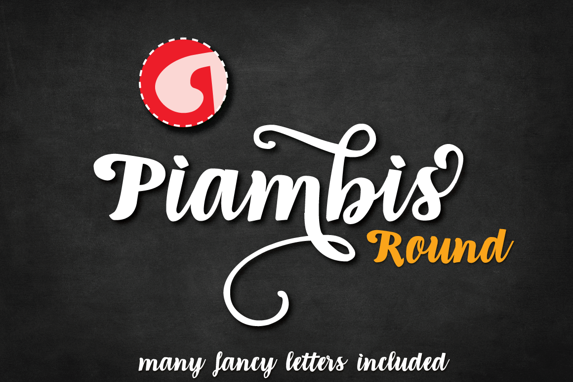 Piambis Round open type font, a Handwritten Font by Aga Silva Fonts