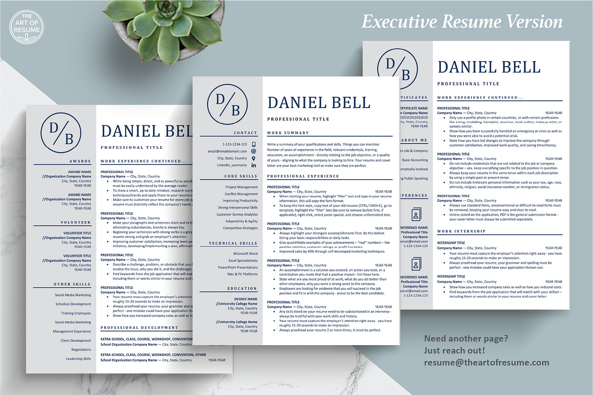 Professional Resume Template Designs, a Resume Template by The Art of ...