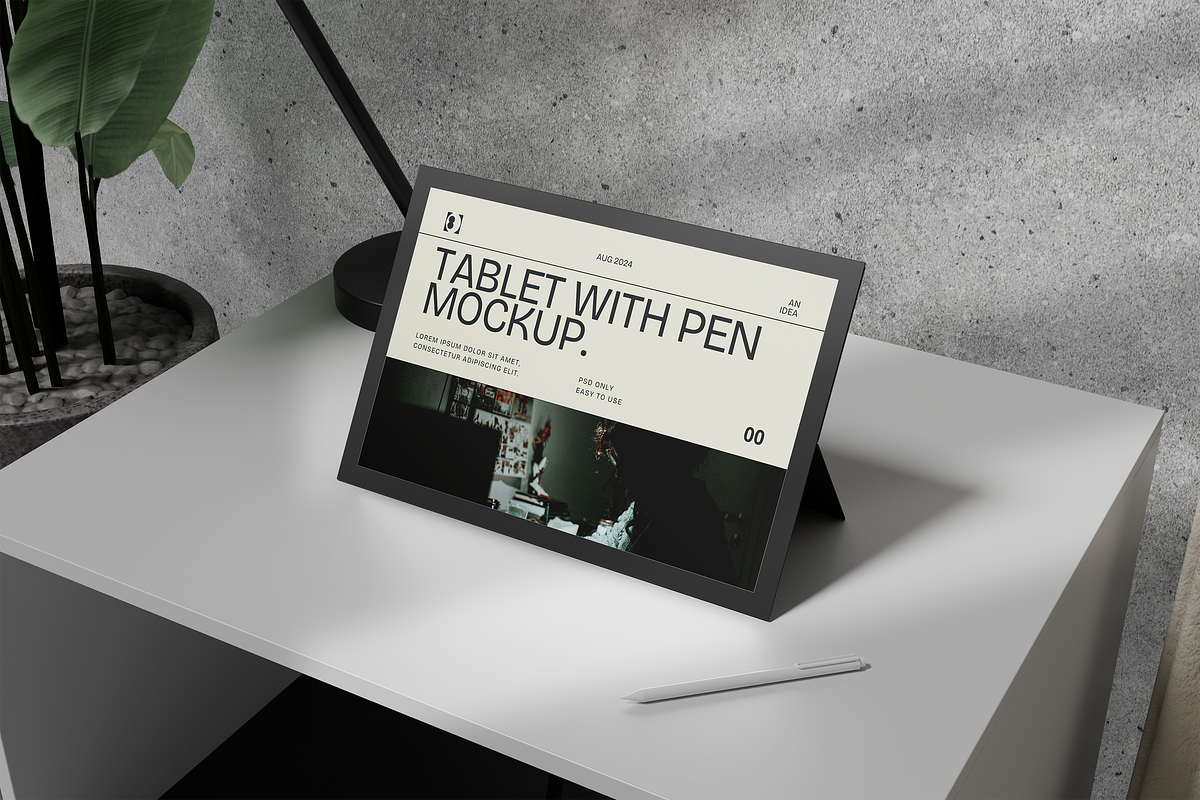 Two Tablets with Digital Pen Mockup, a Device Mockup by xavier_studio ...