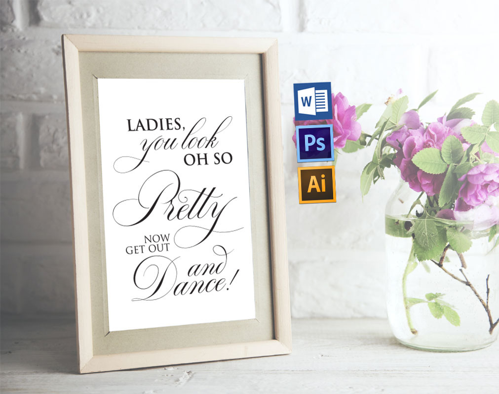 Wedding Bathroom Sign SHR278, an Invitation Template by Shafura_Wedding