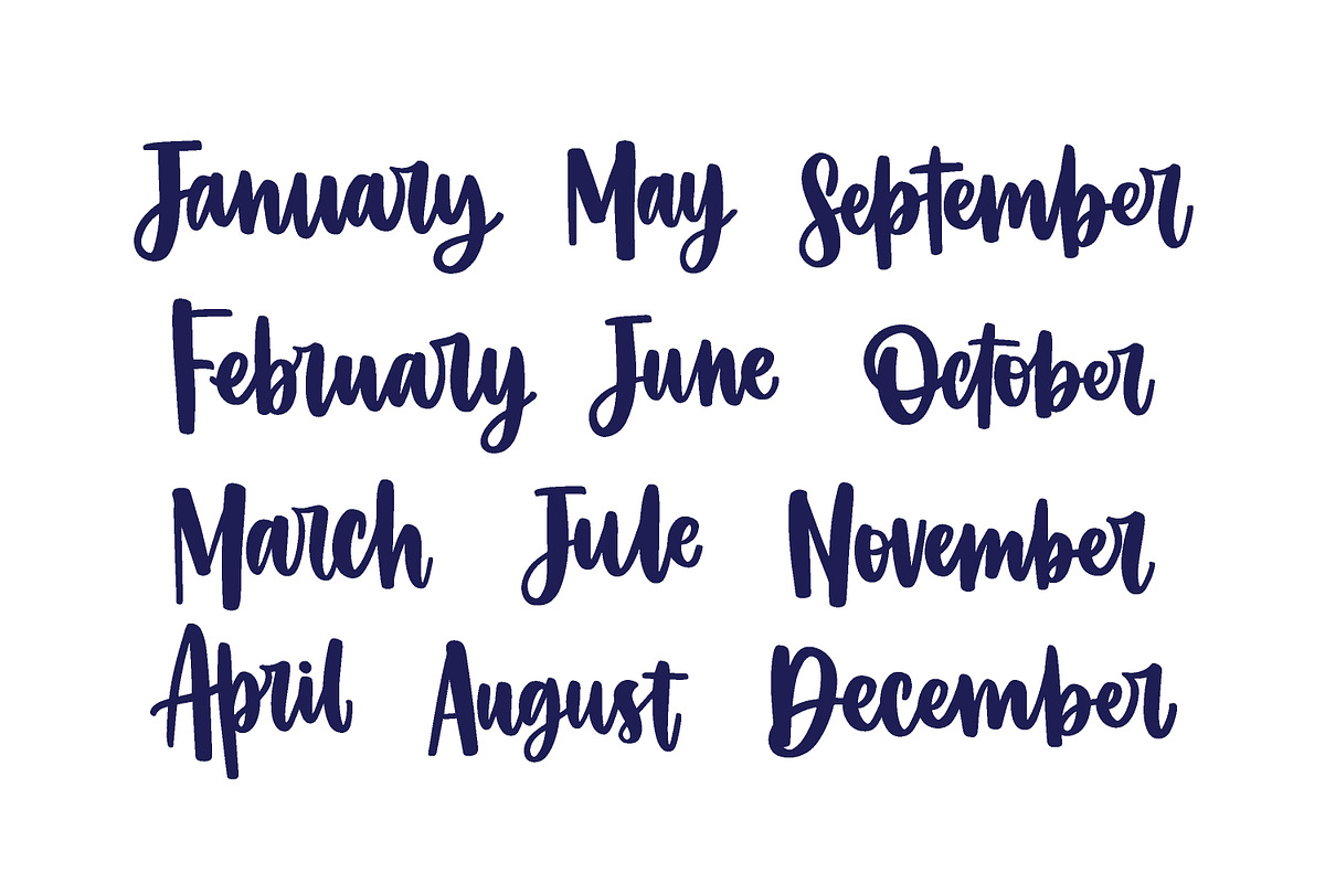 Months of the year lettering, a Decorative Illustration by Good Studio