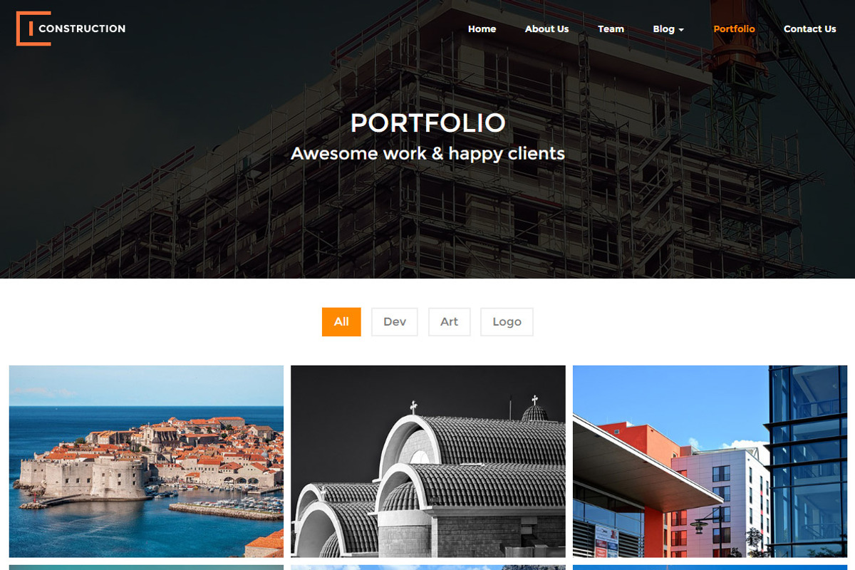 Construction HTML/CSS Template, a HTML Template by Template Clan