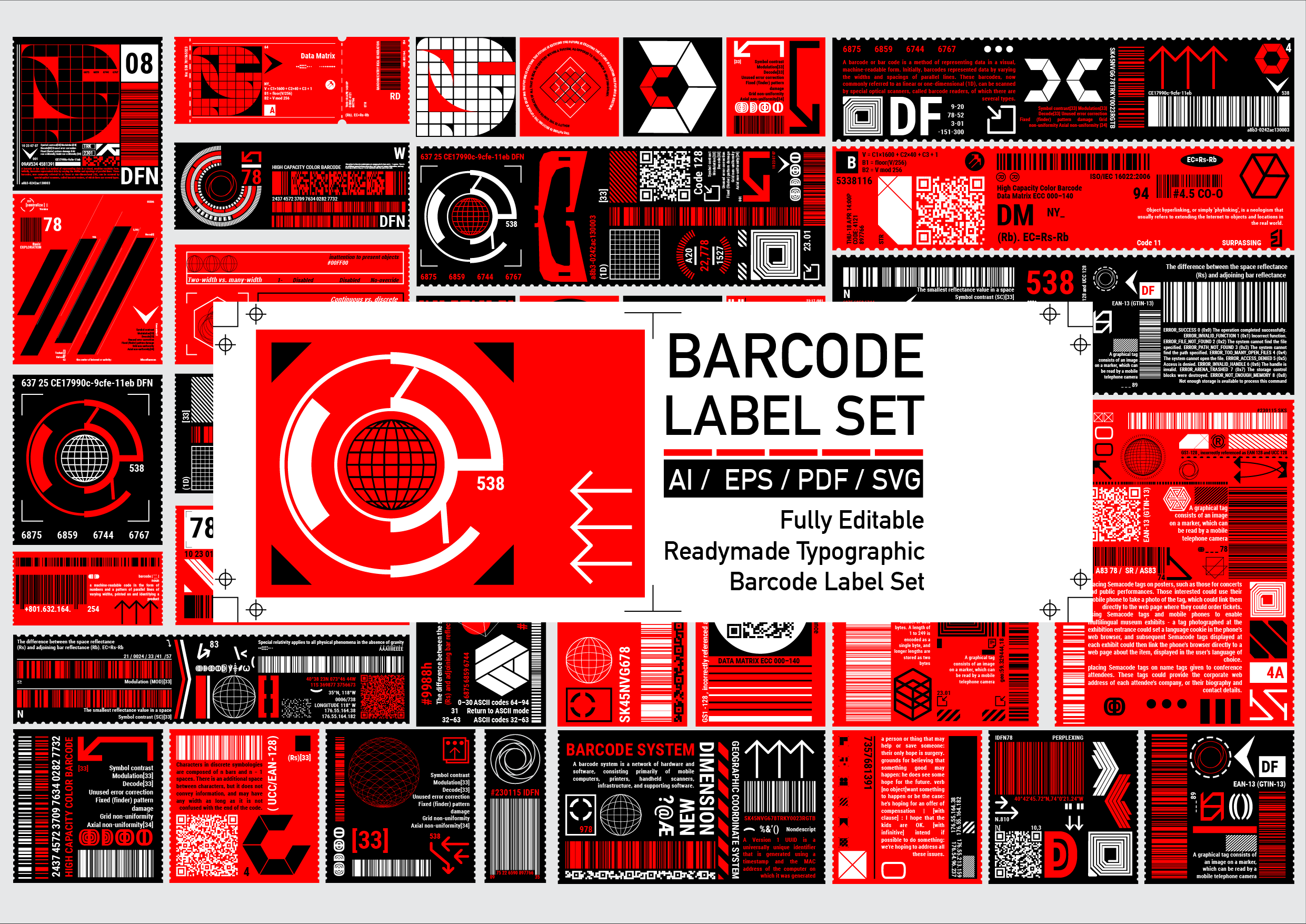 Colored Barcode Label Set