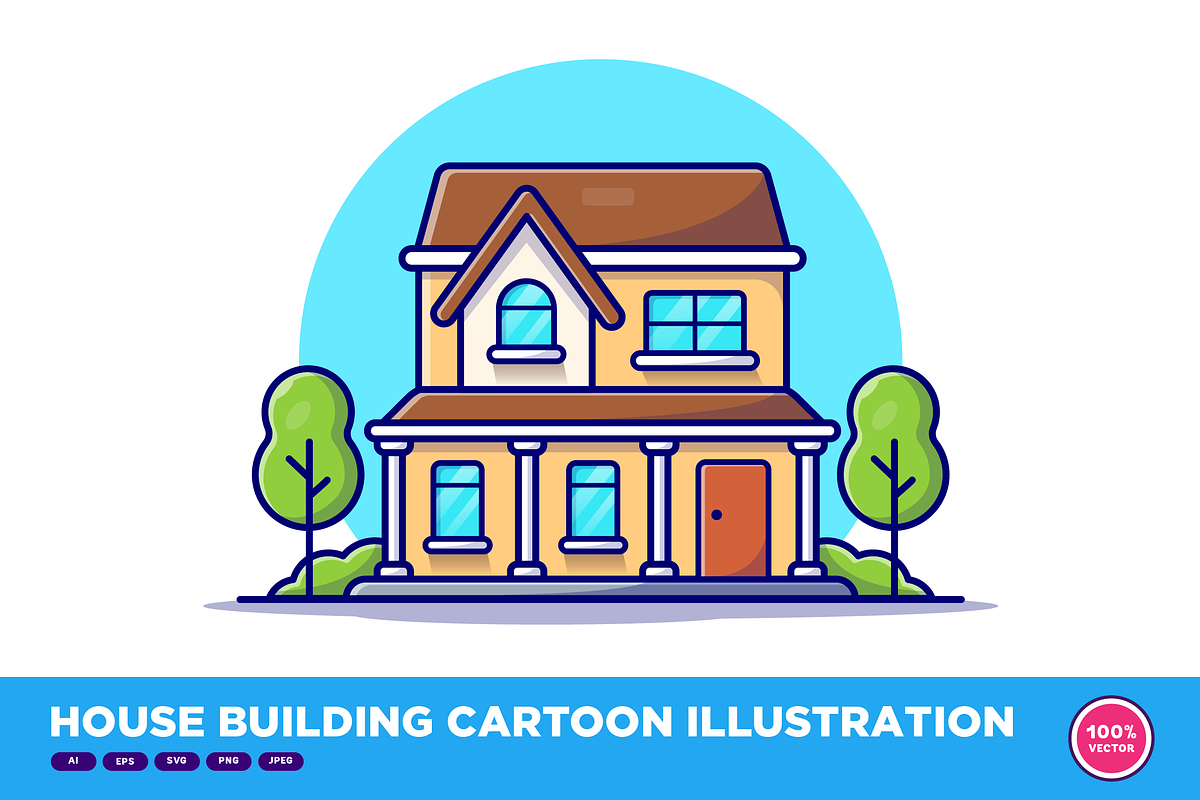 House Building Cartoon Illustration, a Work Illustration by Catalyst ...