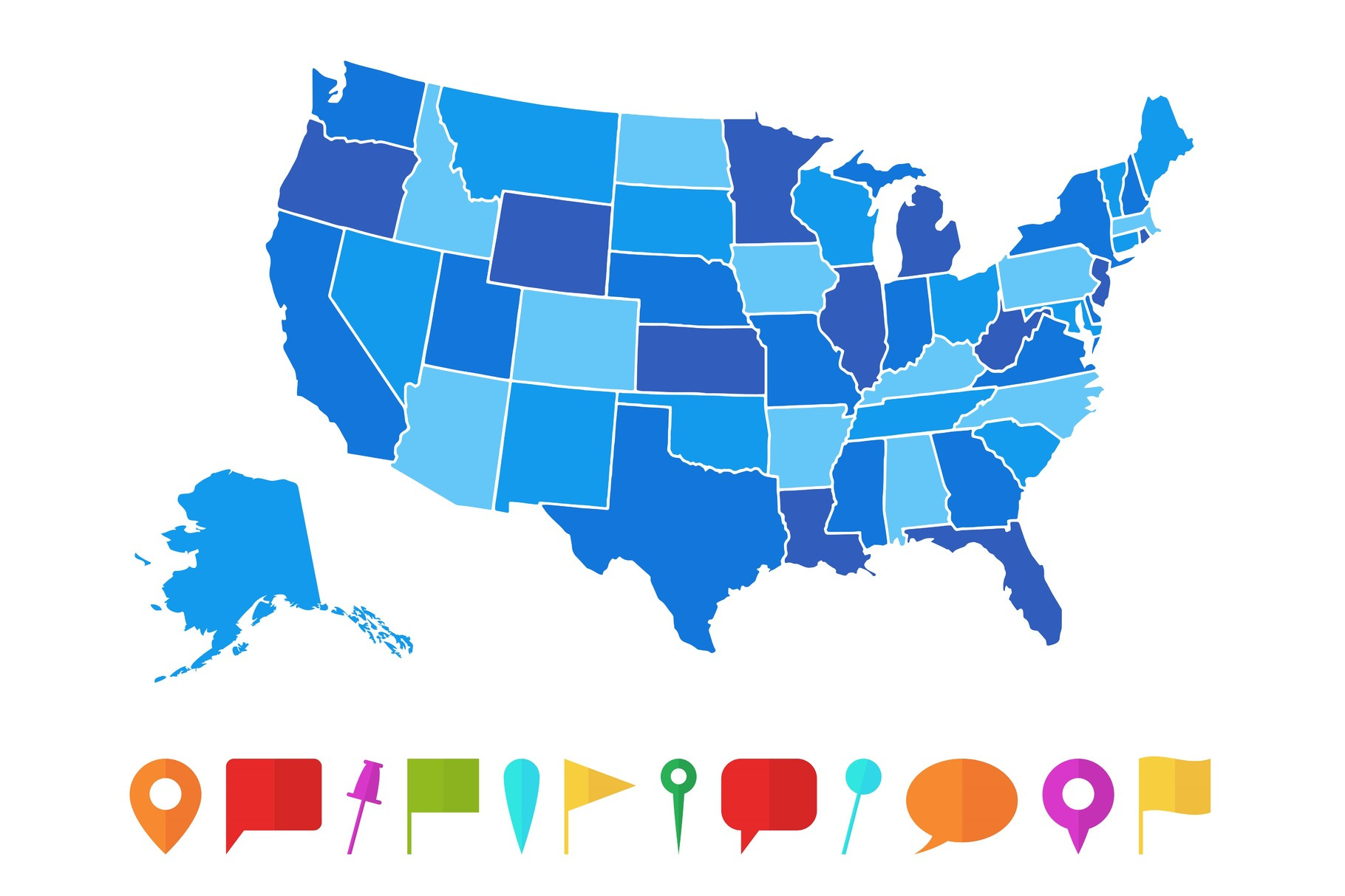 Usa map. Infographic us map with | Graphic Objects ~ Creative Market