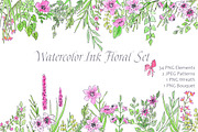 Watercolor Ink Floral Love Design | Illustrations ~ Creative Market