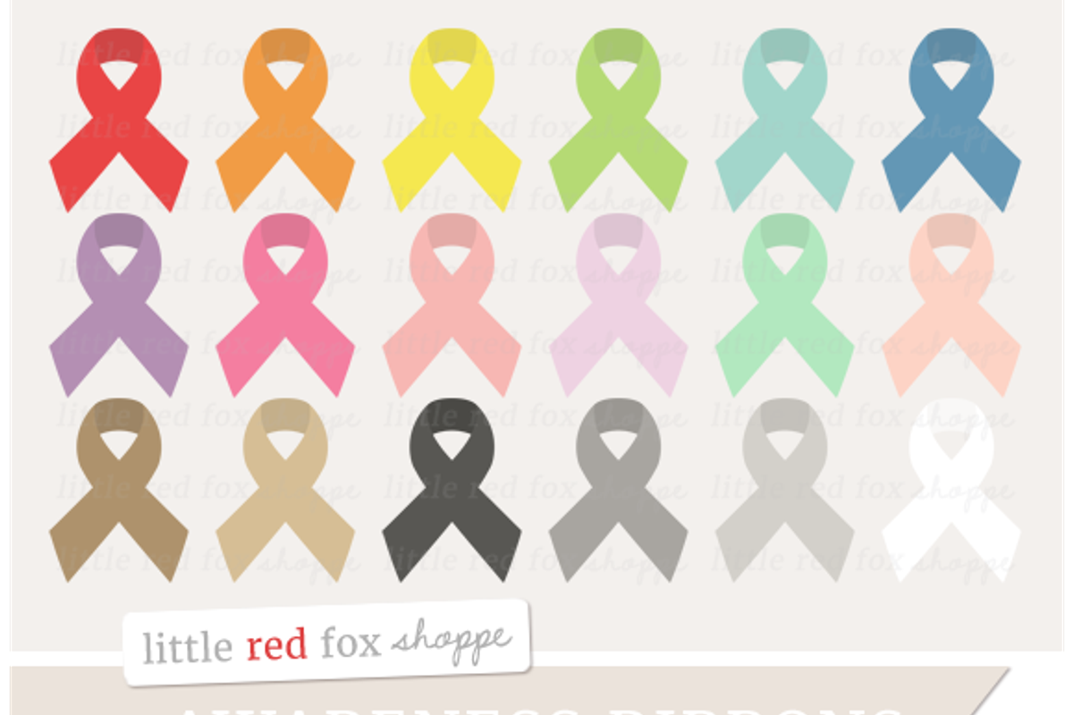 Awareness Ribbon Clipart, an Illustration by Little Red Fox Shoppe