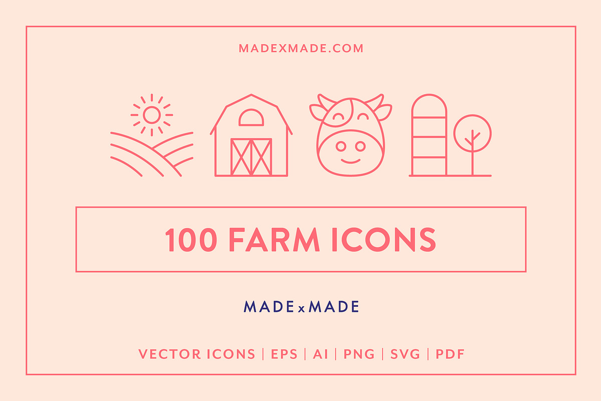 Farm Line Icons, an Outline Icon by Made by Made