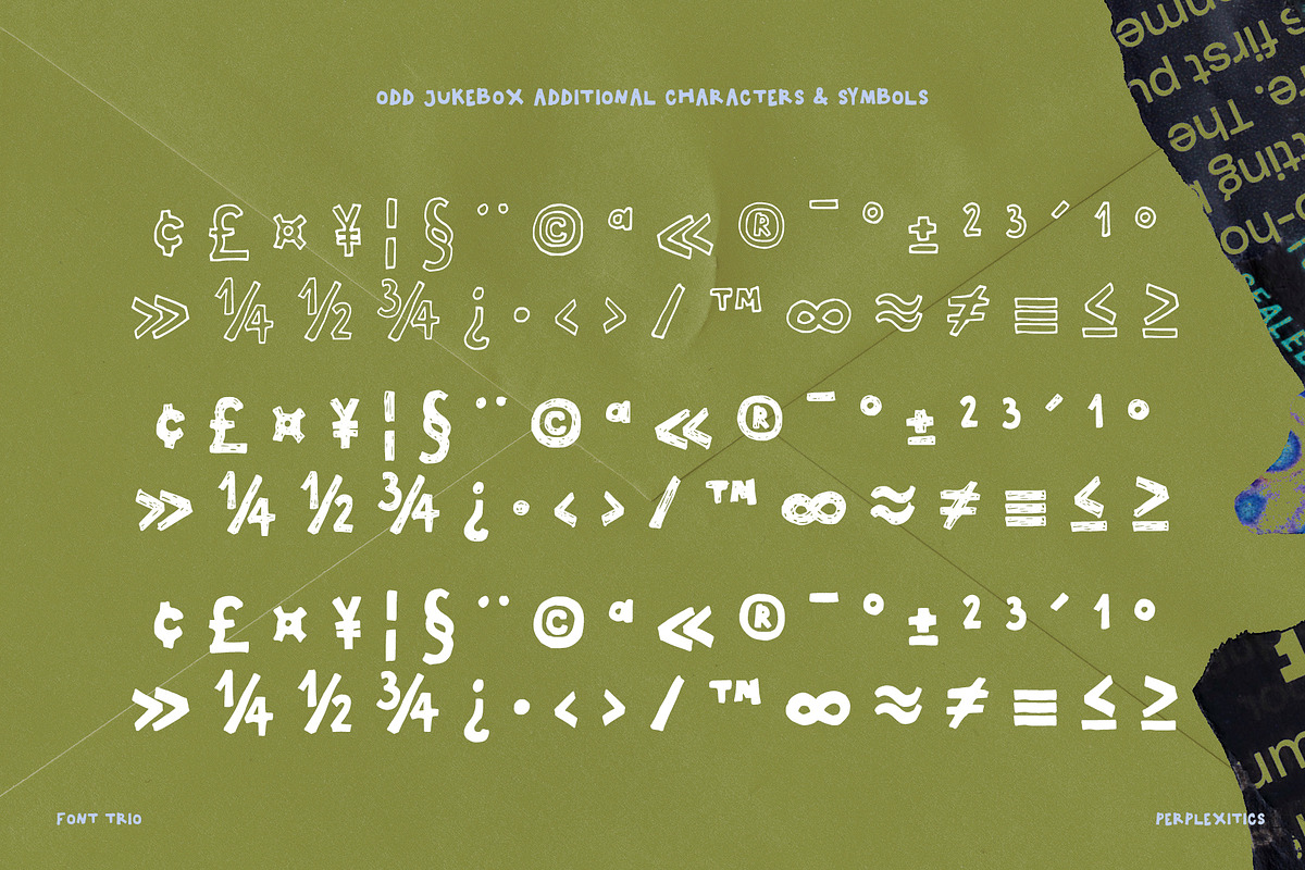 Odd Jukebox Hand-drawn Font Trio