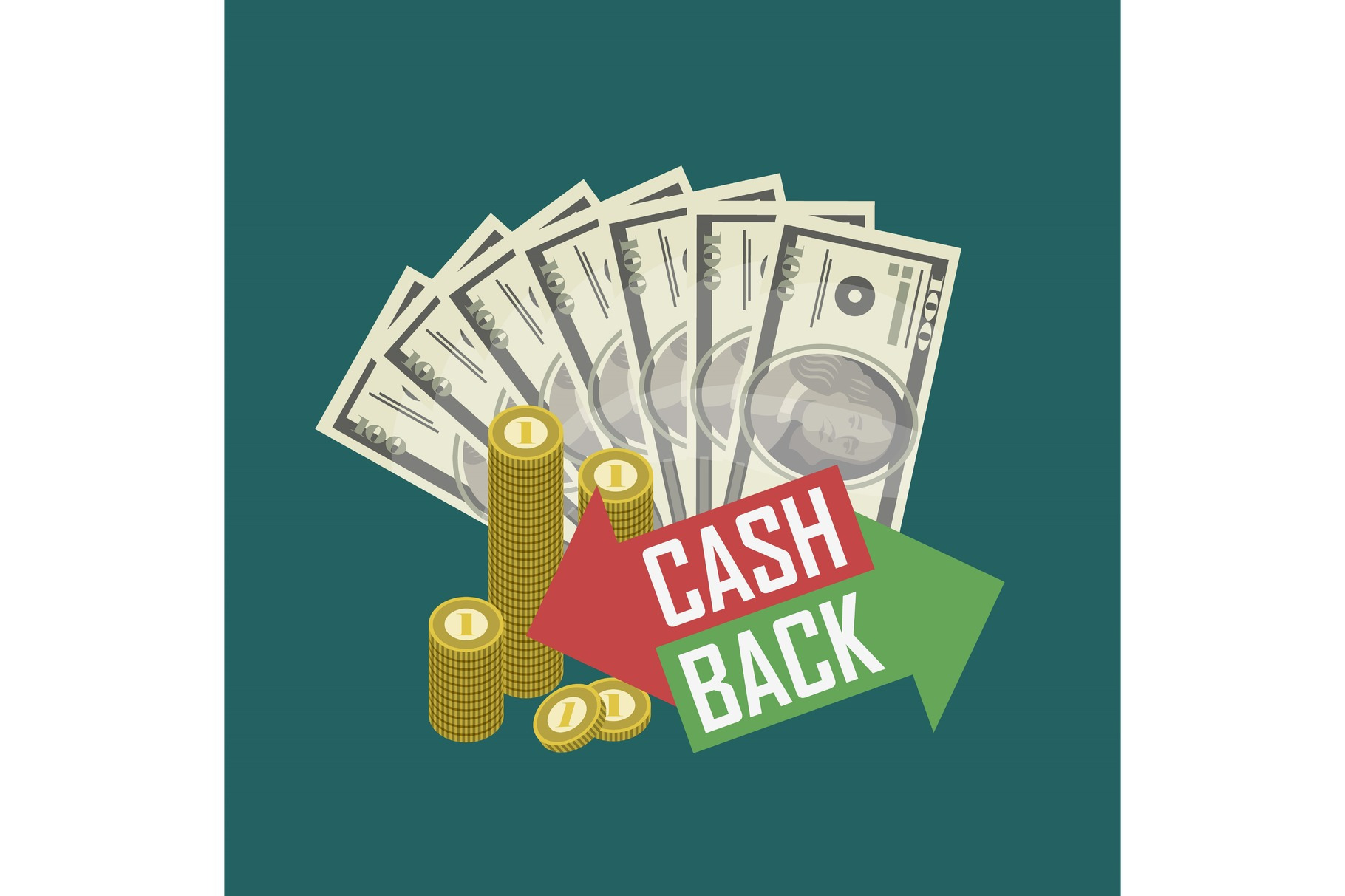 Cash back concept with money, a Finance Illustration by studioworkstock