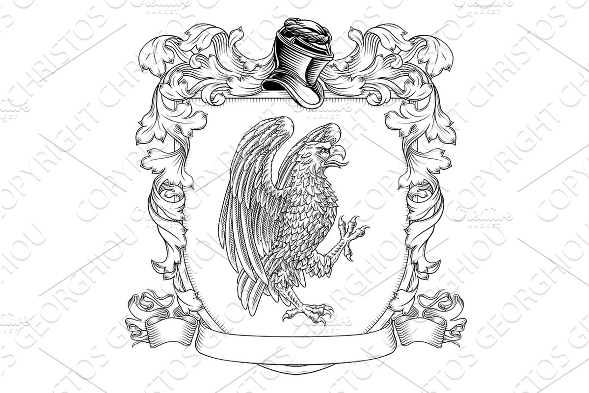 Eagle Coat of Arms Family Crest, an Illustration by Christos Georghiou