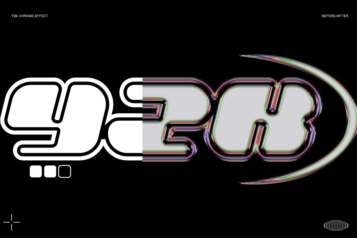 Y2K Chrome Text Effect 04, a Graphic by saintricchi