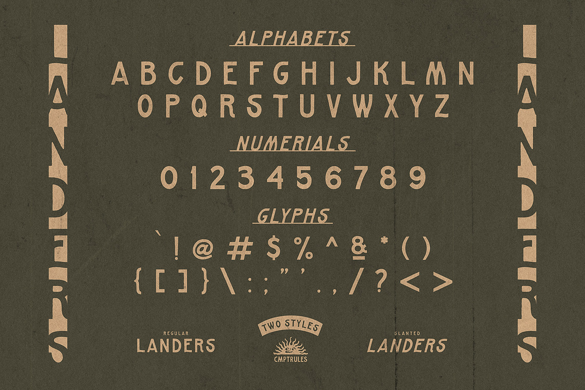 LANDERS DISPLAY TYPEFACE, a Font by Cmptrules