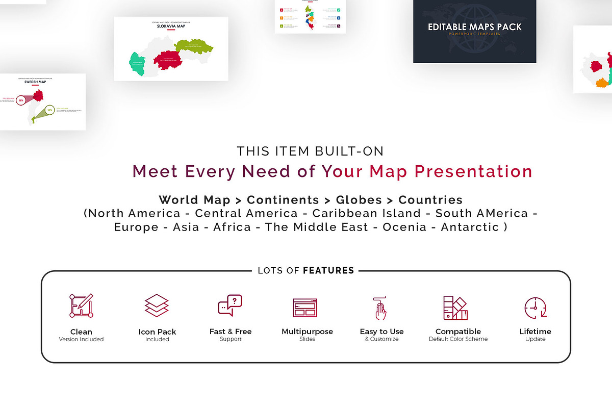 Editable Maps Pack PowerPoint, a Presentation Template by Digitcase x Wealthwells