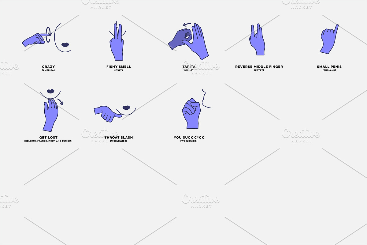 38 Hand Gestures Around the World, an Illustration by pkahraman