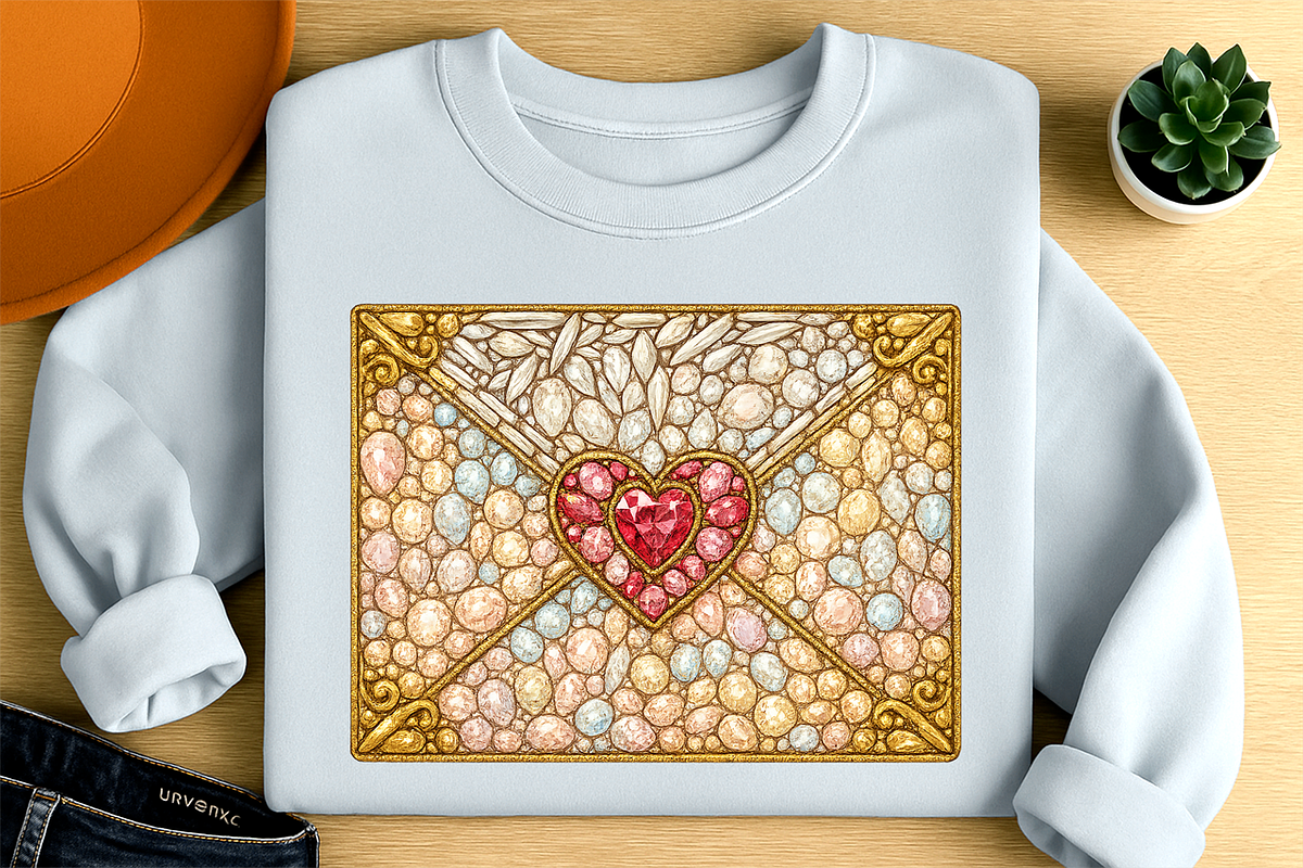 Faux Rhinestone Love Letter PNG