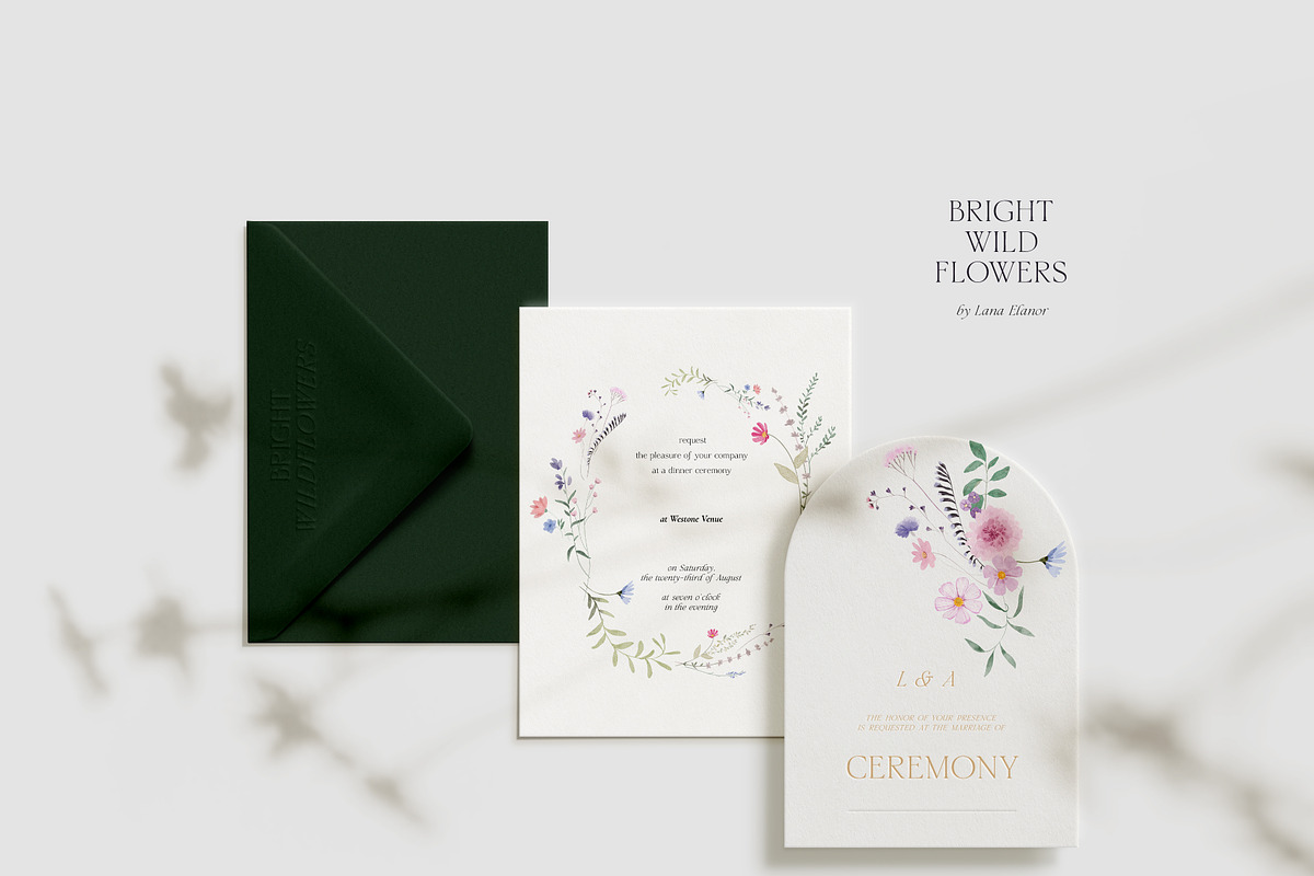 Bright Watercolor Wildflowers
