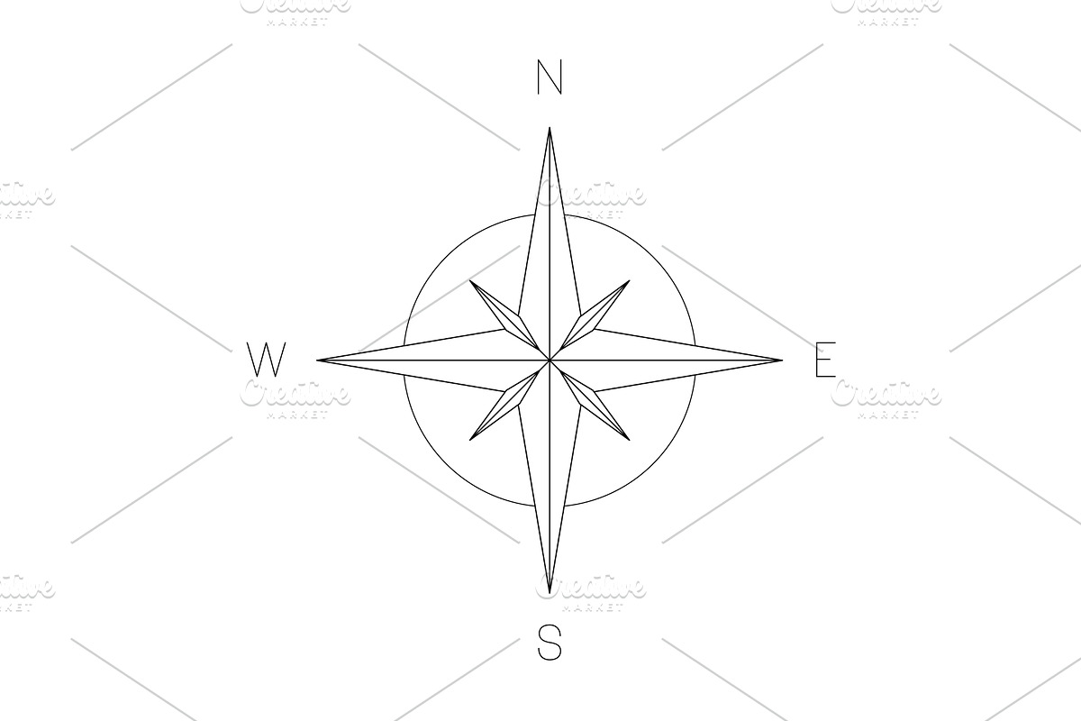 Compass rose - nautical chart, an Object Graphic by pytyczech