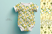 Lemon Bunny set clipart and pattern