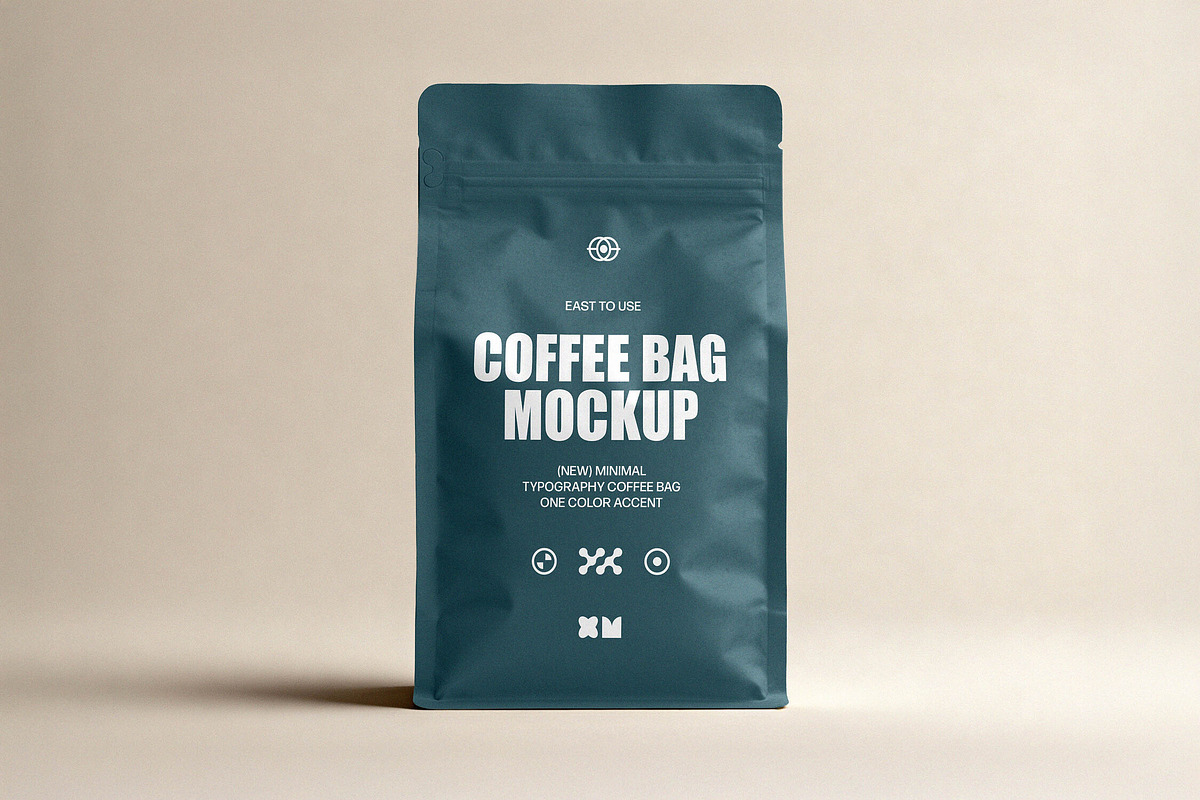 Flat Bottom Coffee Pouch Mockup, a Packaging Mockup by Design Squad