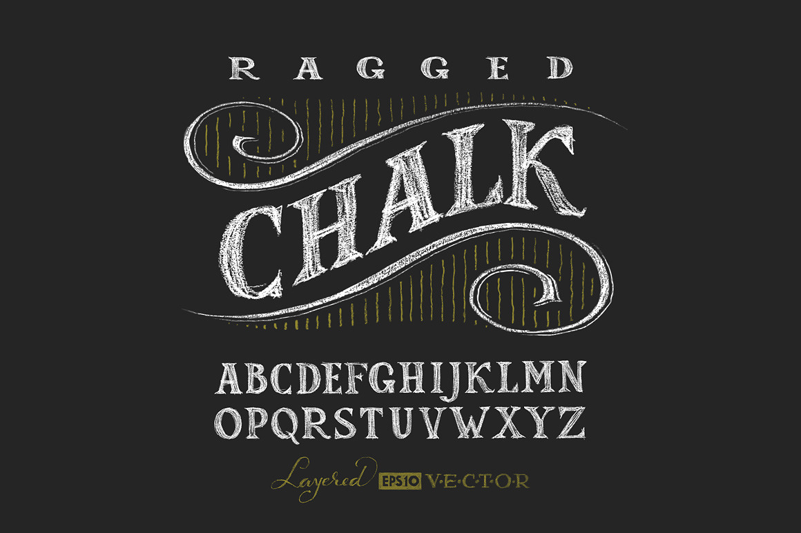 Vector chalk typefaces collection, an Object Graphic by polygraphus