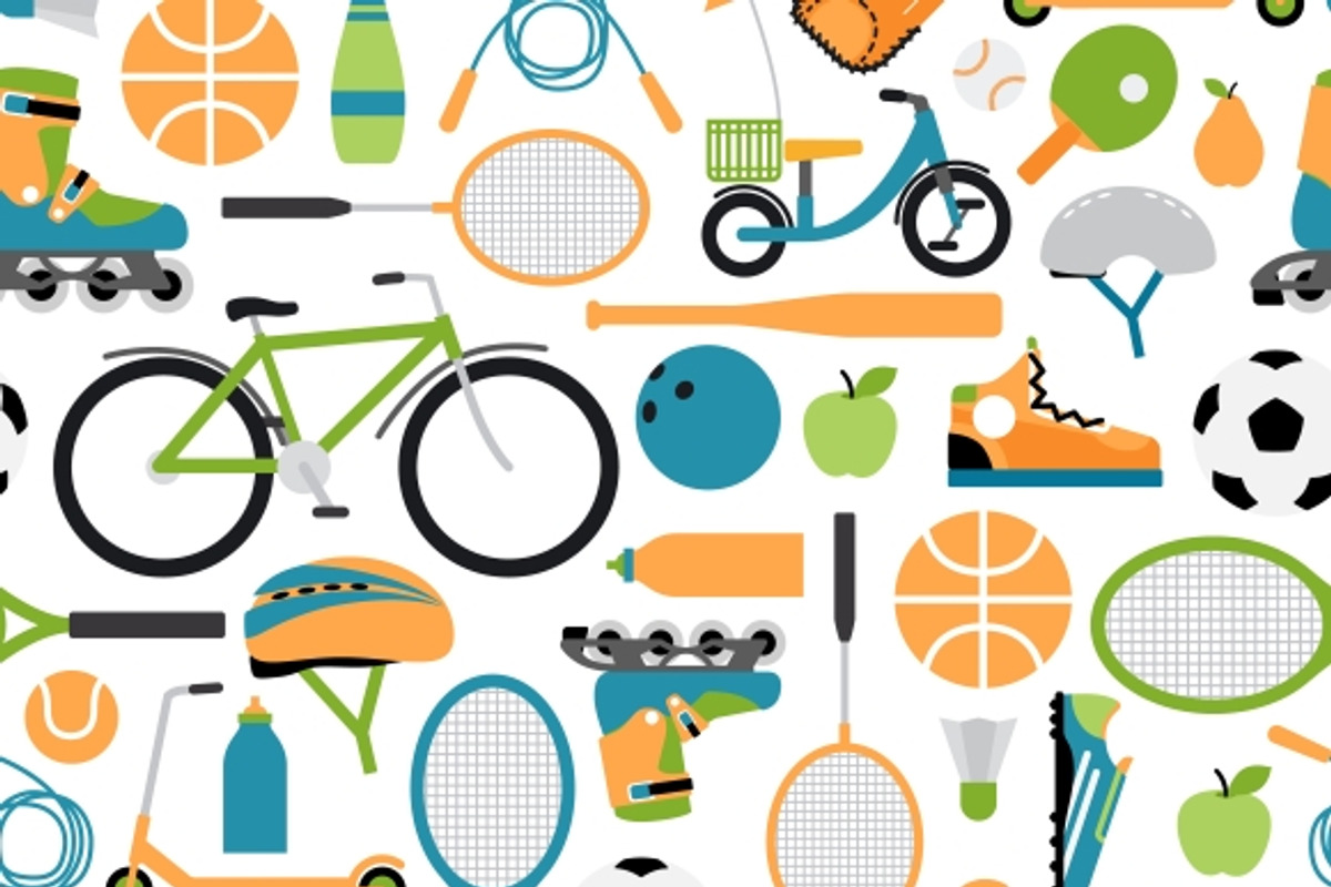Vector healthy sport pattern, a Background Graphic by Microvector