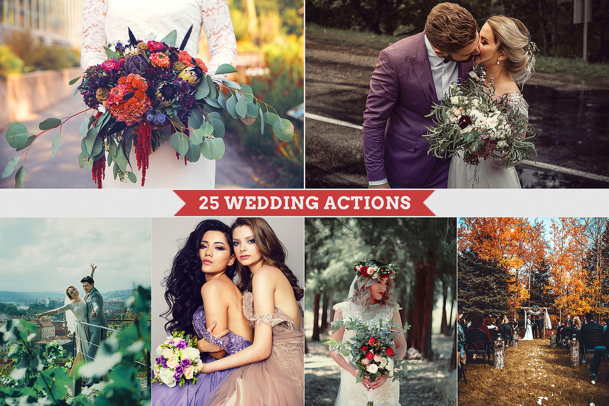 25 Wedding Photoshop Actions, an Action Add-On by Bato