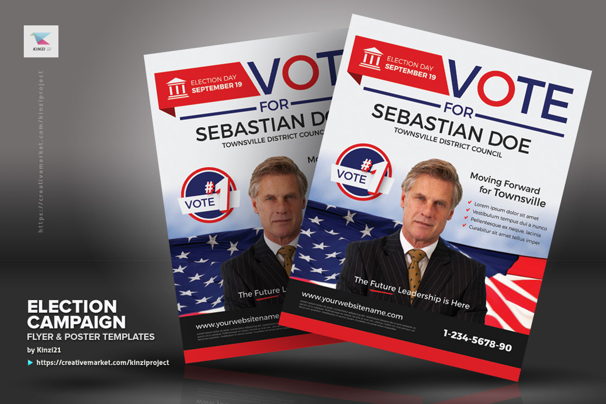 Election Campaign Flyers and Posters, a Flyer Template by kinzi21