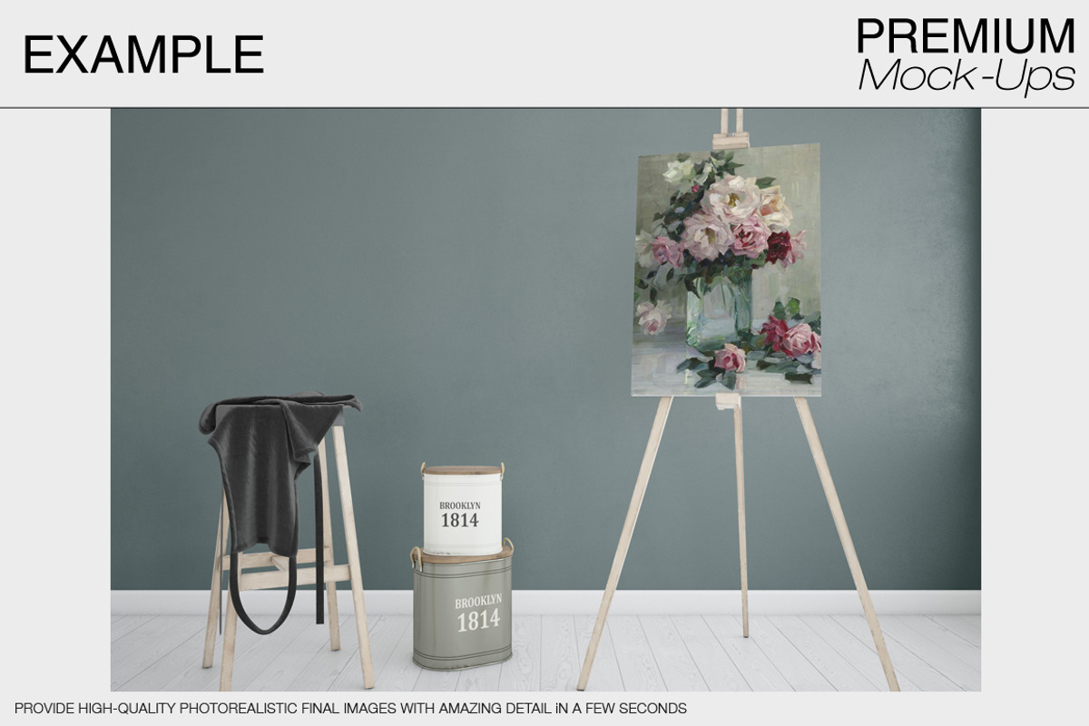 Easel Stand with Canvas, a Print Template by mock-ups