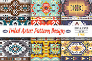 Collection Bright Aztec Patterns, a Pattern Graphic by tomuato