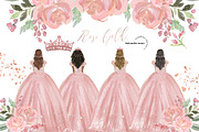 Rose Gold Princess Clipart, an Illustration by Sunflower Day Love